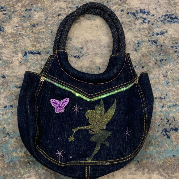 Disney | Accessories | Disney Store Girls Tinker Belle Denim Tote Bag ...